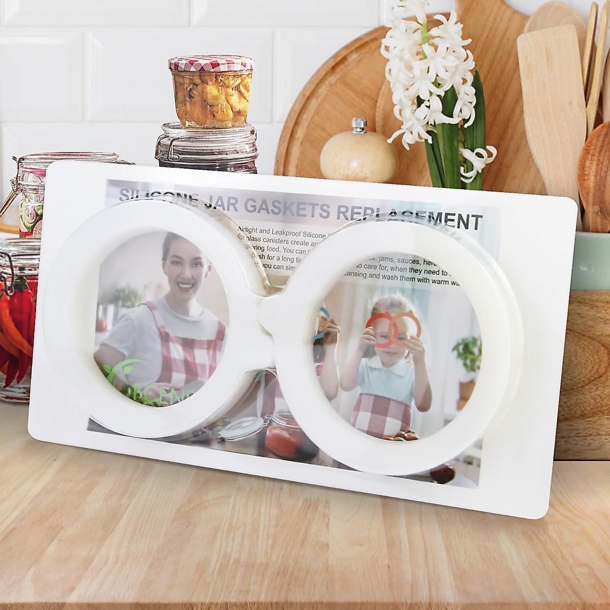 12 Pieces Rubber Seals Rings for Glass Jars, Airtight Silicone Replacement Gasket for Jars, Leakproof Silicone Gasket Sealing Rings for Mason Jars, Elastic and Fits Most Sizes (White)