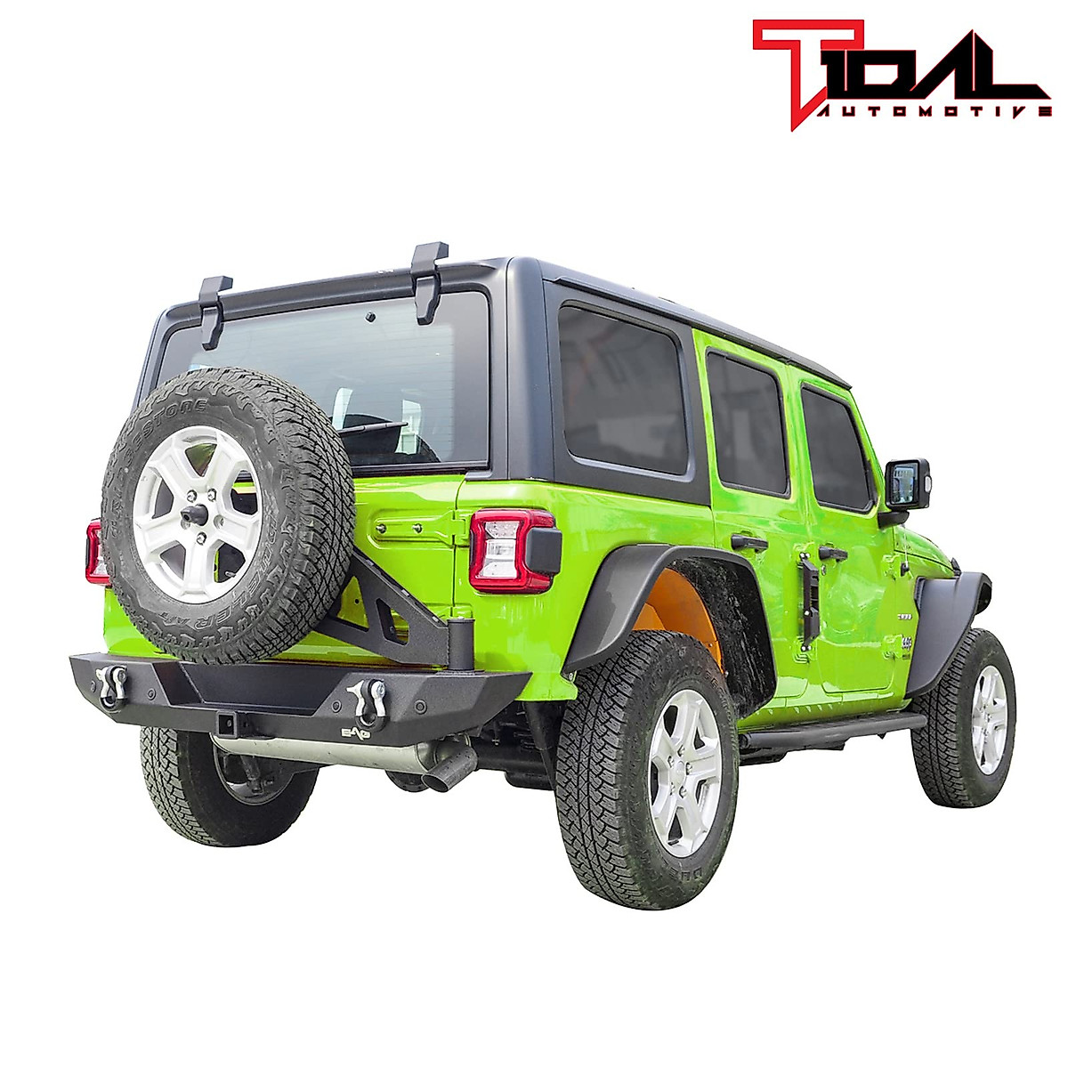 Tidal Offroad Rear Bumper with Swing Away Tire Carrier Fits 2018-2022 Wrangler JL