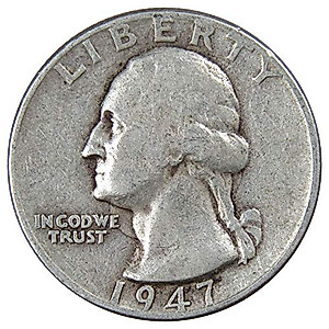 1947 Washington Quarter AG About Good 90% Silver 25c US Coin Collectible