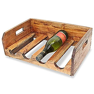 vidaXL Wine Rack, Wine Bottle Holder for 16 Bottles, Floor Wine Cabinet, Wine Bottle Organizer for Living Room Kitchen, Farmhouse, Solid Fir Wood