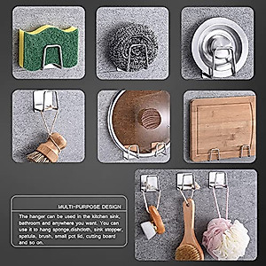 SENLIXIN Sponge Holder Self Adhesive Sponge Holder for Kitchen Sink Caddy Stainless Steel Rust Proof Waterproof Quick Drying (A-Silver)