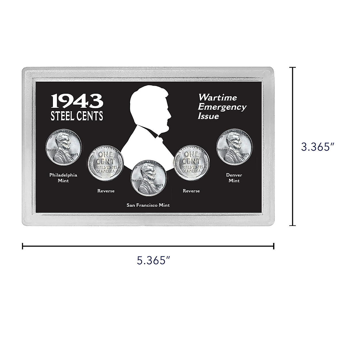 1943 P, D, S Lincoln Steel Cent Penny Wartime Collection Ungraded