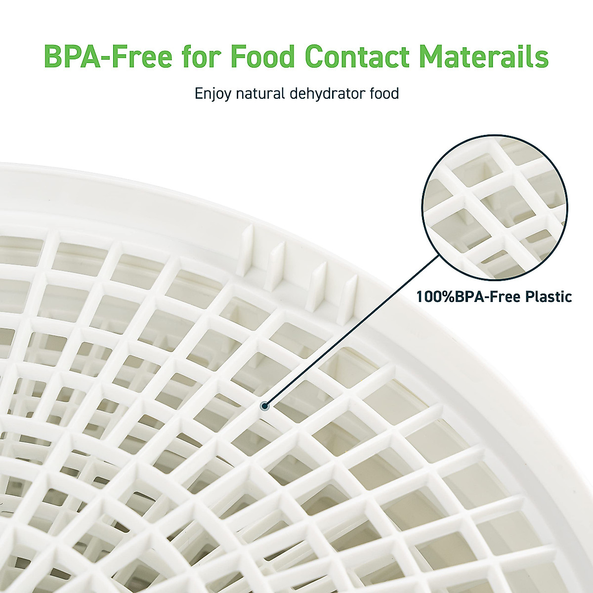 COSORI Food Dehydrator Machine Trays, BPA-Free Plastic Dryer Trays for Fruit, Meat, Beef jerky, Herb, Vegetable, CFD-TR051-WUS, 2Pack