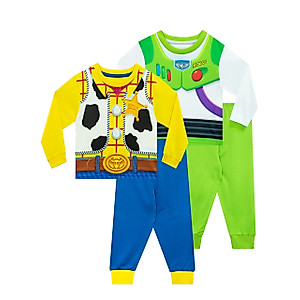 Disney Pajamas | Buzz Lightyear & Woody Boys' Sleepwear | 2 Pack Long Sleeve Boys Pajamas | Toy Story Kids Pjs Multicolored 8