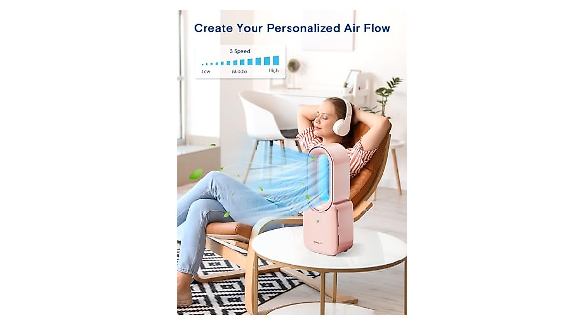let'me Bladeless Desk Fan - Quiet & Stylish Cooler