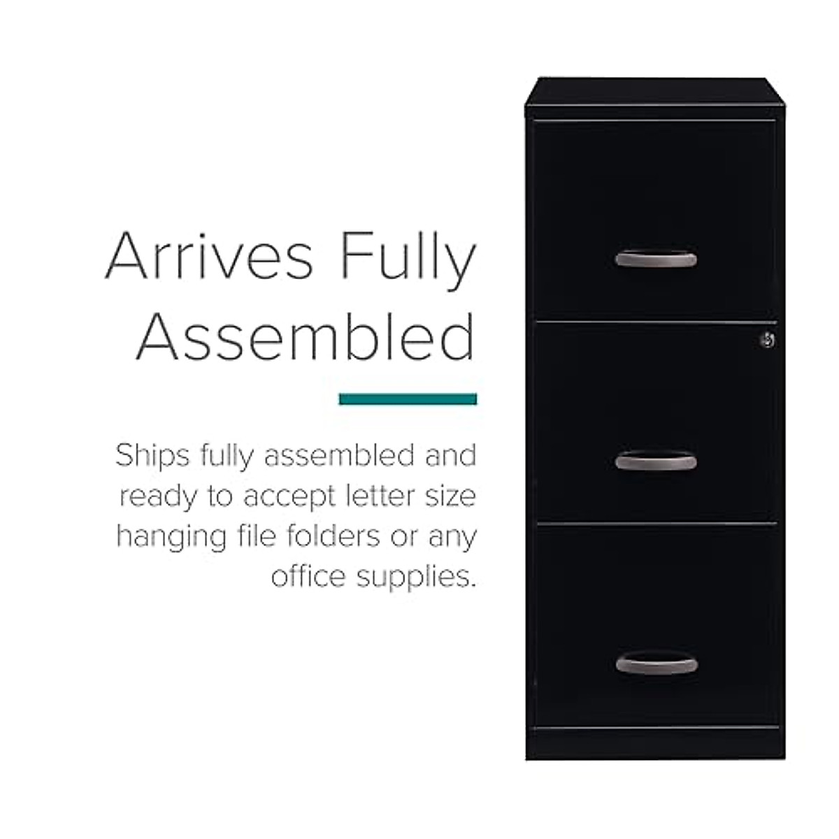 Lorell LLR18573 SOHO 18 3-Drawer Vertical File