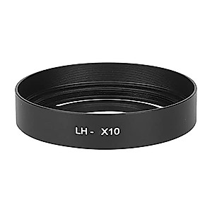 GOSHYDA Camera Lens Hood,Beautiful Appearance Hollow, Metal Compact Detachable, 52mm, with Centre Pinch Lens Cap, for Fuji X10/X20/X30(Black)