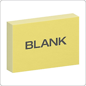 Oxford Blank Color Index Cards, 4" x 6", Canary, 100 Per Pack (7420 CAN)