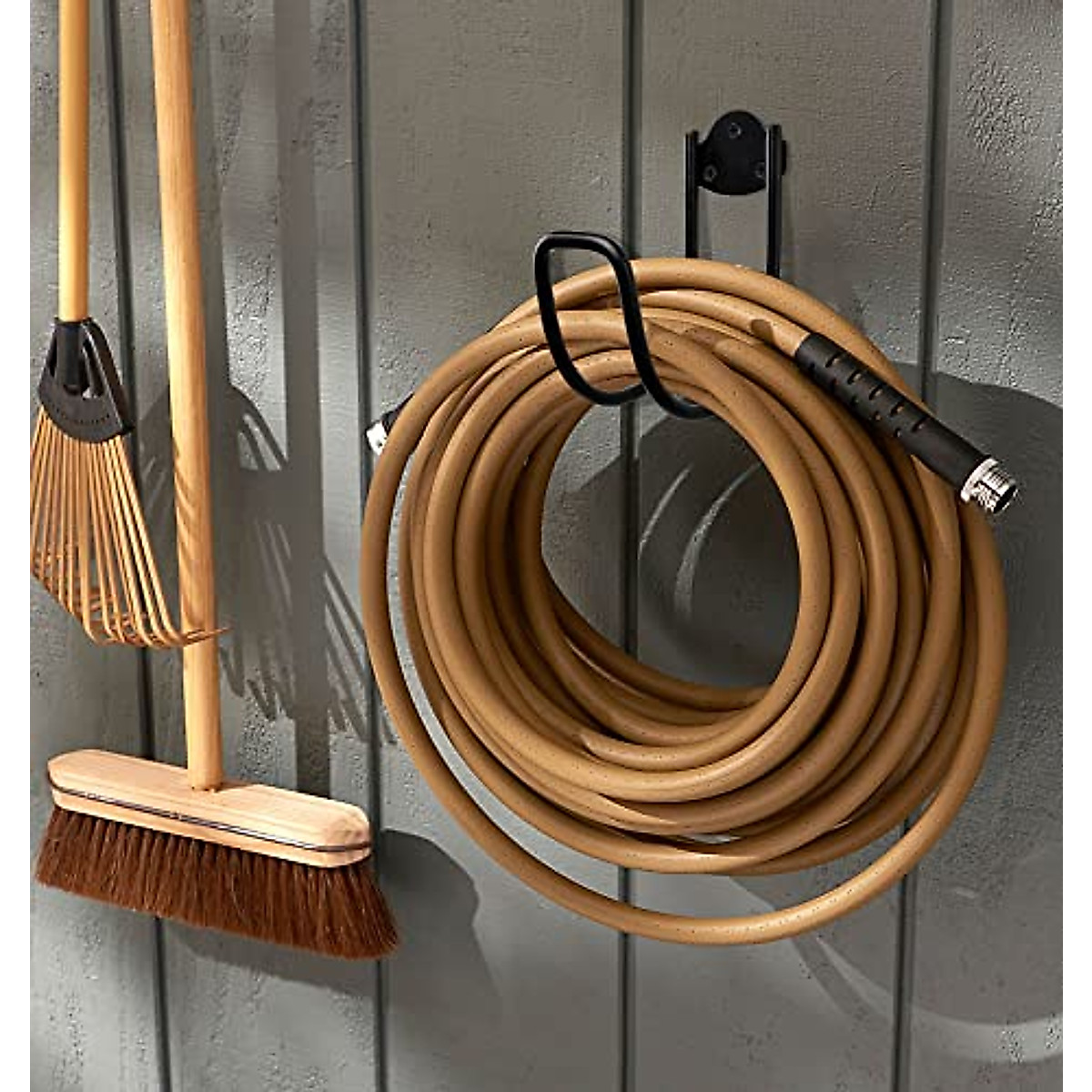 Qiang Ni Garden Hose Holder: Outside Heavy Duty Water Hose Hanger Rack - 2 Pieces Wall Mount Metal Hose Storage Hook for Outdoor - QN-02