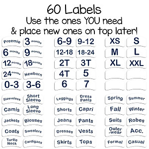 6 Child or Baby Boy Nursery Clothing Size Closet Dividers Blue Nautical (Fits 1.5" Rod)