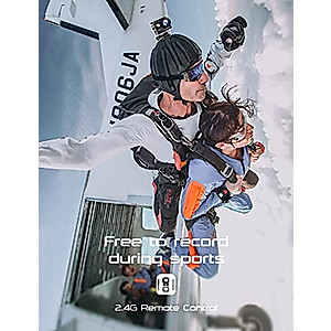 Apexcam Action Camera 4K Sports Camera 20MP 40M 170°Wide-Angle WiFi Waterproof Underwater Camera with 2.4G Remote Control 2 Batteries 2.0'' LCD Ultra HD Camera with Mounting Accessories Kit