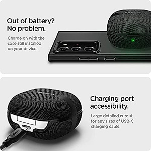 Spigen Urban Fit Designed for Galaxy Buds2 Pro Case (2022) / Galaxy Buds 2 Case (2021) / Galaxy Buds Pro Case (2021) / Galaxy Buds Live Case (2020) - Black