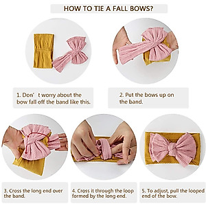 Makone Handmade Baby Headbands with Bows Stretchy Nylon Headbands for Infant Baby Girls