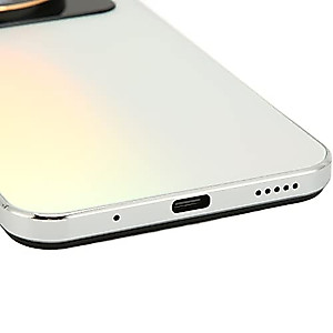 White Smartphone Mobile Phone 4000mAh 6.5 Inch Dual SIM Dual Standby 6 and 256G ABS 5G Network for Every Day (US Plug)