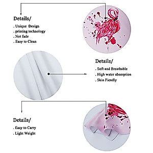 IUOCFER Pink Flamingo Hand Towels Pink Animal Bath Towels 13.6 * 29 Highly Absorbent Kitchen Dish Towels for Household Daily Use | Home Decoration | Carry-On Hotel Gym Spa