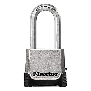 Master Lock Outdoor Combination Lock, Heavy Duty Weatherproof Padlock, Resettable Combination Lock for Outdoor Use, Silver, M176XDLH