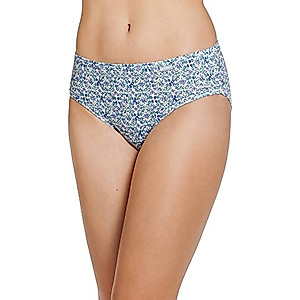 Jockey Women's Underwear Elance Bikini - 3 Pack, Mint Petal/Nordic Blue/Medallion Bloom, 4