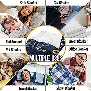 Happy 50th Wedding Blanket for Couple,50 Years of Marriage Gifts for Golden Anniversary,Parents by Years for Dad, Mom, Grandpa, Grandma, Grandparents 50X60 in -Blue