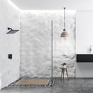 Oil Rubbed Bronze Shower Faucet GGStudy Single Function Shower Trim Kit with Rough-in Valve Shower Set Bath Rainfall Shower Faucet System 8inch Square Stainless Steel Metal Shower Head