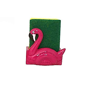 Dark Pink Ceramic Flamingo Shaped Sponge Holder