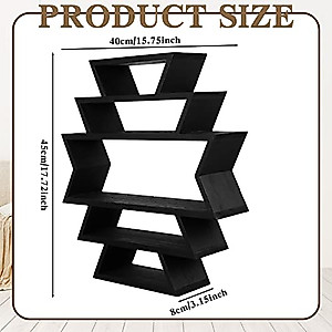 Geelin Aztec Shelves Aztec Crystal Display Shelf Wall Hanging Display Holder Geometrical Shape Essential Oil Shelf Farmhouse Shelves for Bedroom, Living Room and More