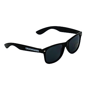 LADY&HOME Bachelor Party 7pcs Wedding Sunglasses for Groom, Best Man, Groomsmen Gifts Wedding Favor (Black)
