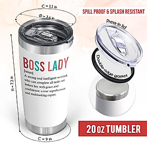 OASSIE Boss Lady Gifts For Women - Christmas, Birthday Gifts For Boss, Manager, Leader, Boss Gifts For Women, Appreciation Gifts Coworkers, Leader, Manager, Colleagues - 20 Oz Stainless Steel Tumbler