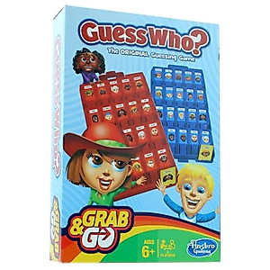 Hasbro Gaming Unisex-Adult Grab and Go Guess Who Game, Multicoloured, One Size