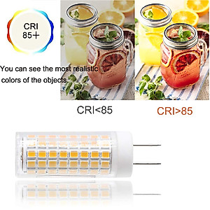 G MGY OLED LED GY8.6 Bulb, 7W T4 G8 LED Bulb, 75W Halogen Bulb Replacement, GY8.6 Bi-pin Base Light Bulb, AC120V, for Under Counter Kitchen Lighting, Light Fitting, 2-Pack (Warm White)