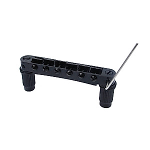 Guyker Guitar Saddle Bridge - Tune-O-Matic Bridges with Studs Replacement for LP EPI 6 String Electric Guitar (GM003, Black)