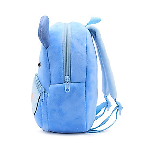 Toddler Backpack Zoo Plush Mini Daypack Animal Cartoon Travel Bag for Baby Girl Boy (Blue（Hippo）)