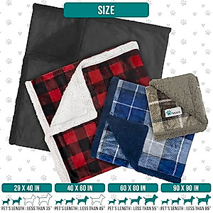 PetAmi Waterproof Dog Blanket for Bed, XL Dog Pet Blanket Couch Cover Protection, Sherpa Fleece Leakproof Bed Blanket for Crate Kennel Sofa Furniture Protector, Reversible Soft Plush 80x60 Navy Gray
