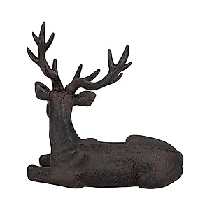 Sagebrook Home 11222 Resting Deer Figurine, 6" x 12.5" x 13.75", Rust