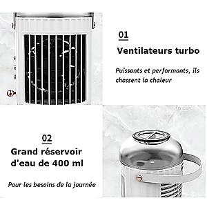 Ac Unit Portable - 400ml water tank Personal Small Air Conditioner - Portable Air Conditioners powerful 3 speeds, 2 Mist Modes | Camping Air Conditioner for Small Room,Office