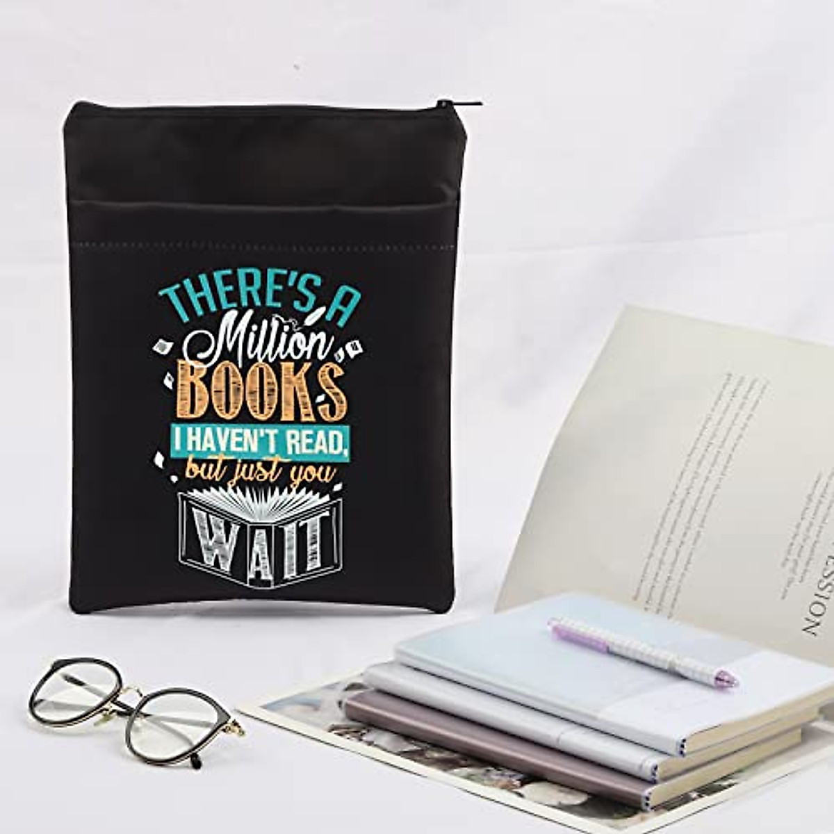 SEIRAA Book Lover Book Sleeve Book Covers with Zipper for Literary Nerds There’s a Million Books I Haven’t Read (Nerds Book Sleeve)