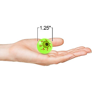 ArtCreativity Glow in the Dark Eye Bouncing Balls - Bulk Pack of 12 – 1.25 Inch High Bounce Bouncy Balls for Kids, Glowing Party Favors and Goodie Bag Fillers for Boys and Girls