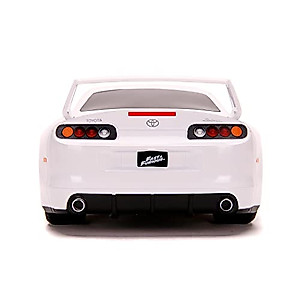 Fast & Furious 1:16 Brian's Toyota Supra RC Remote Control Car 2.4GHz White, Toys for Kids and Adults