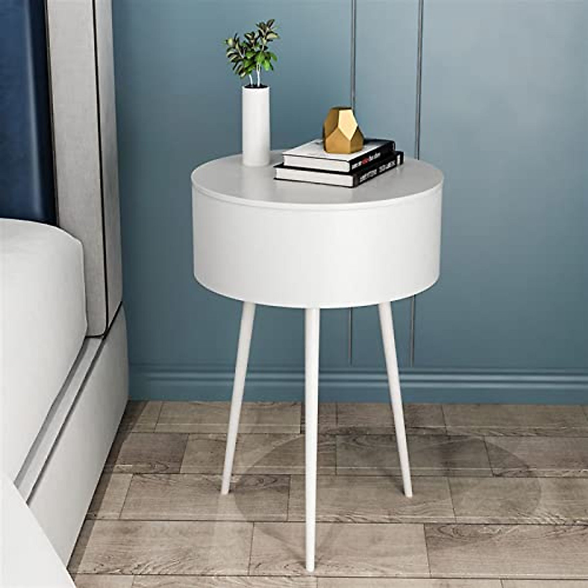 HIGOH Bedside Table Bedside Table Rack Wrought Iron Bedroom Small Bedside Table (Color : A 40X50CM)