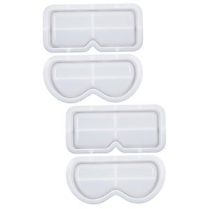 VILLCASE 4 Pcs Resin Glasses Holder Silicone Square Mold Candle Silicone Mold Coaster Resin Mold Candle Resin Mold Jewelry Storage Tray Molds Glasses Tray Resin Mold Silicone Tray Mold