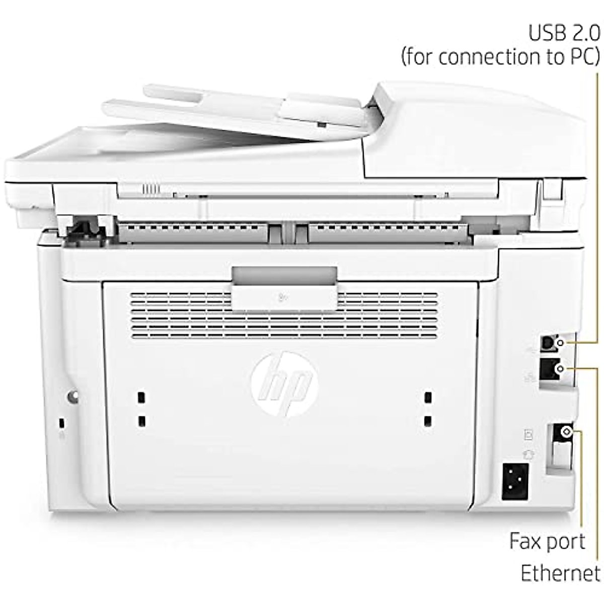 HP Laserjet Pro MFP M227fdw All-in-One Wireless Laser Printer, Print Scan Copy Fax, Auto 2-Sided Printing, 1200 x 1200 dpi, 30 ppm, Compatible with Alexa, Bundle with JAWFOAL Printer Cable