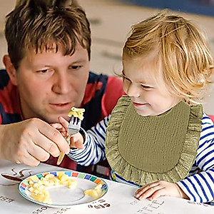 YCHWFF Muslin Bibs for baby Girls, Boys 8 Pack Drool Teething Bibs Lap-shoulder Drool Cloths Bibs 4-Layer Organic Cotton Multi-Use Scarf