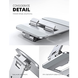 Lamicall Tablet Stand, Foldable Holder - Adjustable Tablet Dock, for 4.7" - 13" Tablet, Such as iPad Pro 11/10.5/12.9, Mini, Air, Galaxy Tabs, Kindle, Silver