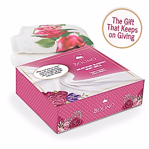 Bolino Baby Milestone Blanket for Girls Photo Prop ‎with 2 Frames, 5 Hair Bands, Flower Design in Soft ‎Minky Fleece - Baby Gift for Newborn Girl - 40x51 ‎In - Pink Flowers on White Background