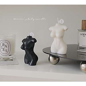 2PCS Body Shaped Candles, Female Body Candle Soy Candle Scented Candle Valentine's Day Home Aesthetic Decoration Candle (White, Black)