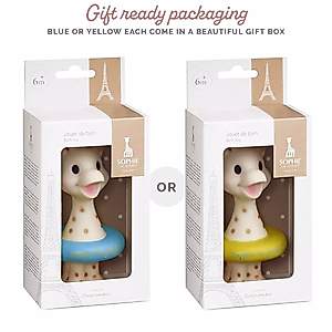 Sophie la girafe | Bath Toy | Colors May Vary (Blue or Yellow) | Fun Toy That Floats & Sprays Water When Pressed