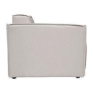 Flash Furniture Bridgetown Fabric Left Chair Module for Sectional Sofa, Customizable Modular Couch Left Seat with Arm Rest, Cream