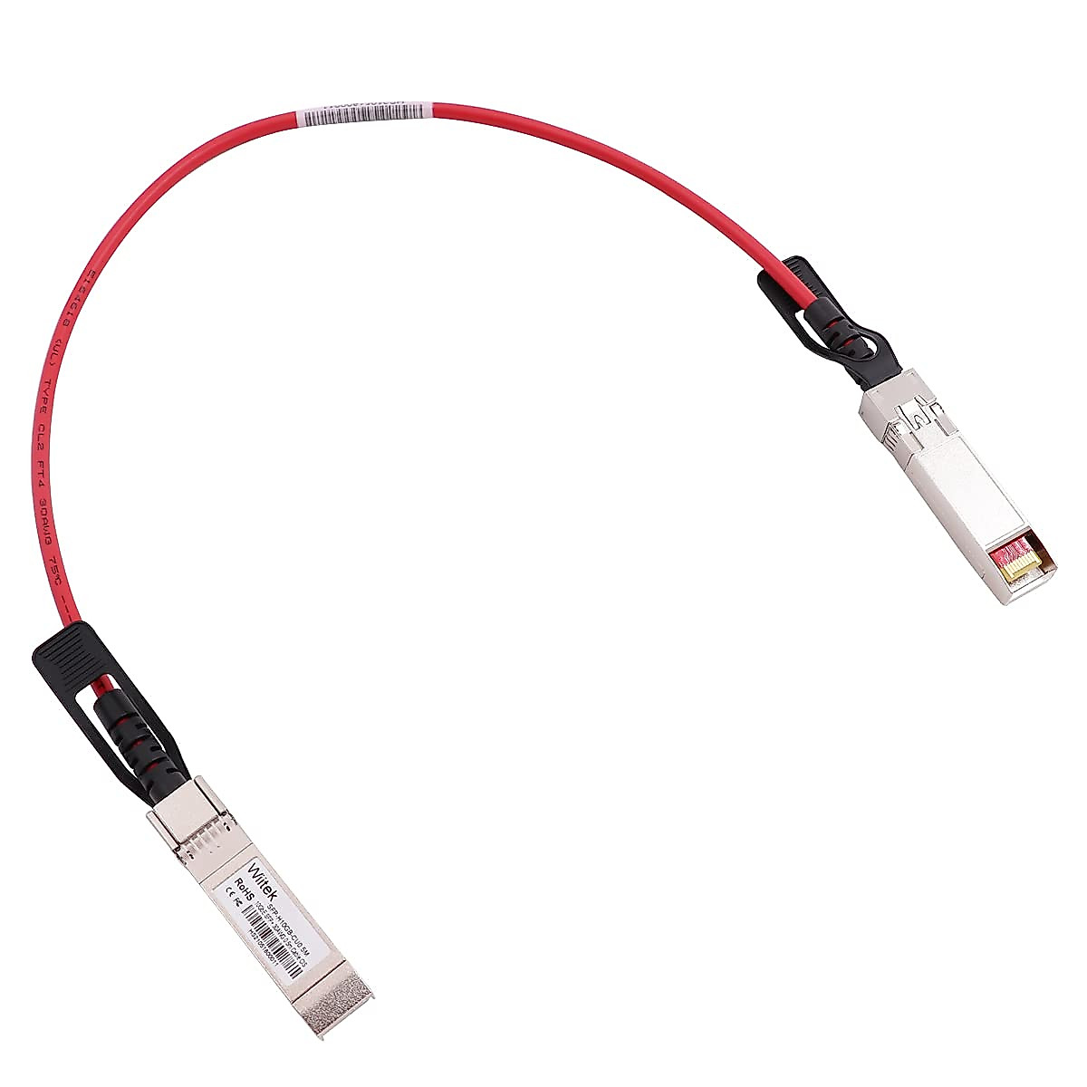 [Red Colored] 0.5m 10G SFP+ DAC Twinax Cable, 10Gbase-CU SFP+ Copper Cable, Compatible for Cisco SFP-H10GB-CU0.5M, Ubiquiti, Mellanox, Mikrotik, Netgear, Supermicro