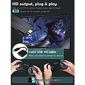 Fadist Retro Game Console, Built in 15000 Classic Games, 4K HD Output,with 2 Ergonomics Controllers, Plug and Play Game Console, Ideal Gift for Kids, Adult, Friend, Lover