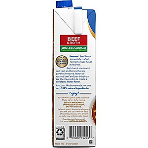 Swanson 100% Natural, 50% Less Sodium Beef Broth, 32 oz Carton