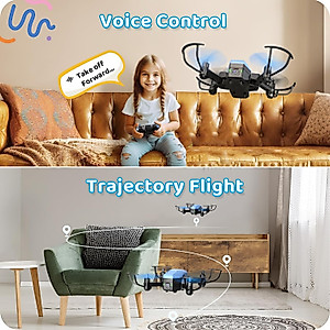 ATTOP Mini Drone for Kids with 1080P Camera - Foldable FPV Drone for Kids, Pocket RC Quadcopter with 2 Batteries, One Key Start, Altitude Hold, Headless Mode, 3D Flips, Toys Gifts for Boys Girls